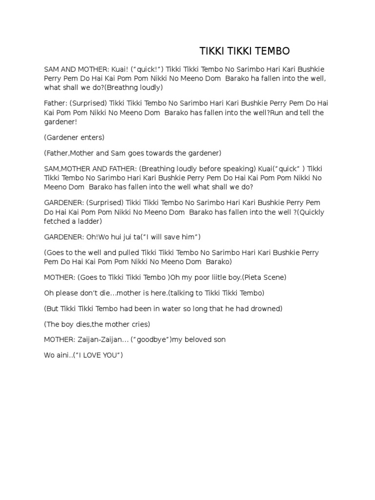 Tembo Tikki Tiki | PDF