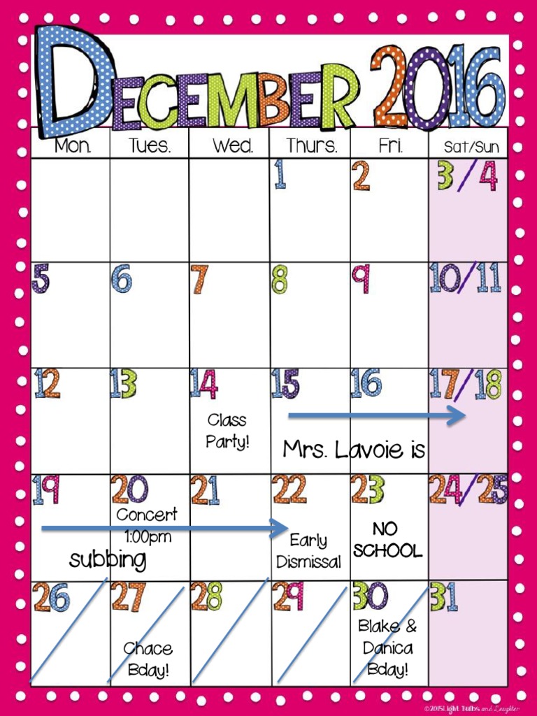 TPT 16-17 Calendar | PDF