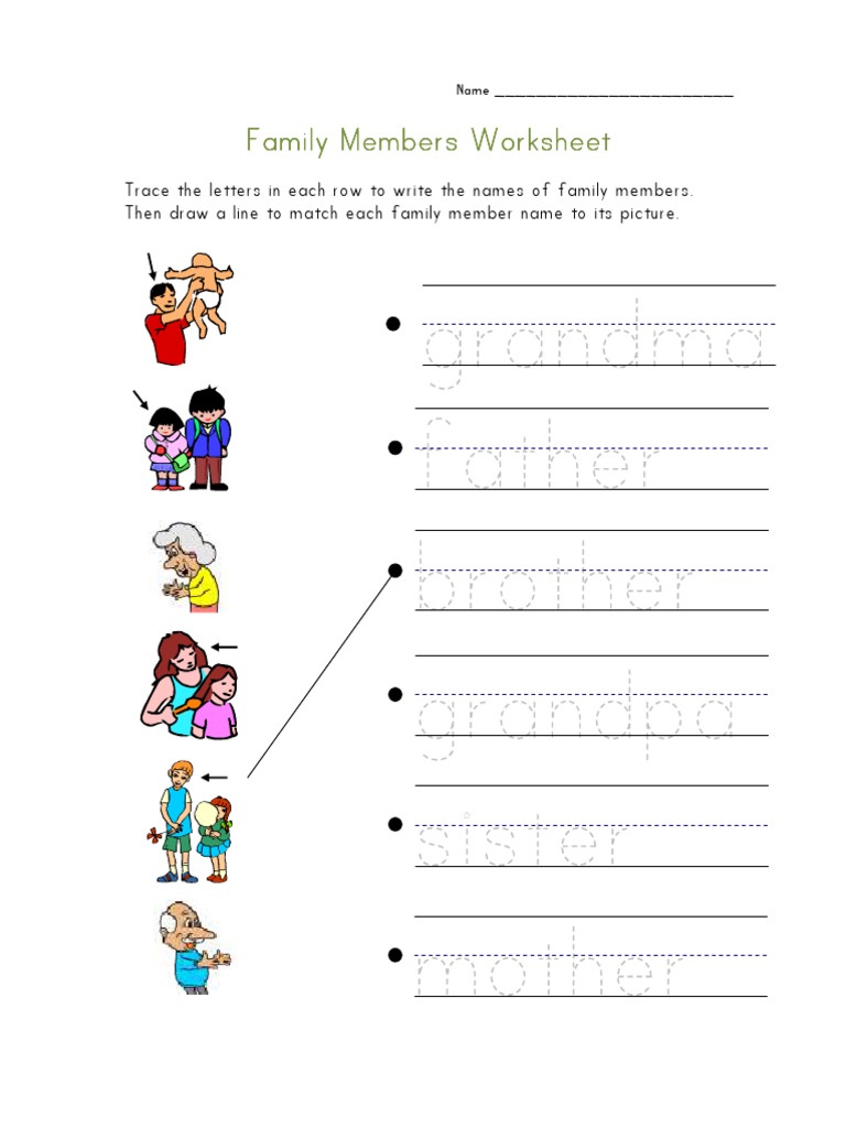 Family Members Worksheet | PDF