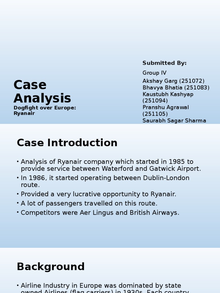 Ryanair Case Analysis: Competitive Strategies | PDF | Airlines ...