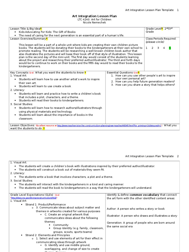 Art Integration Lesson Plan | PDF | Lesson Plan | Epistemology