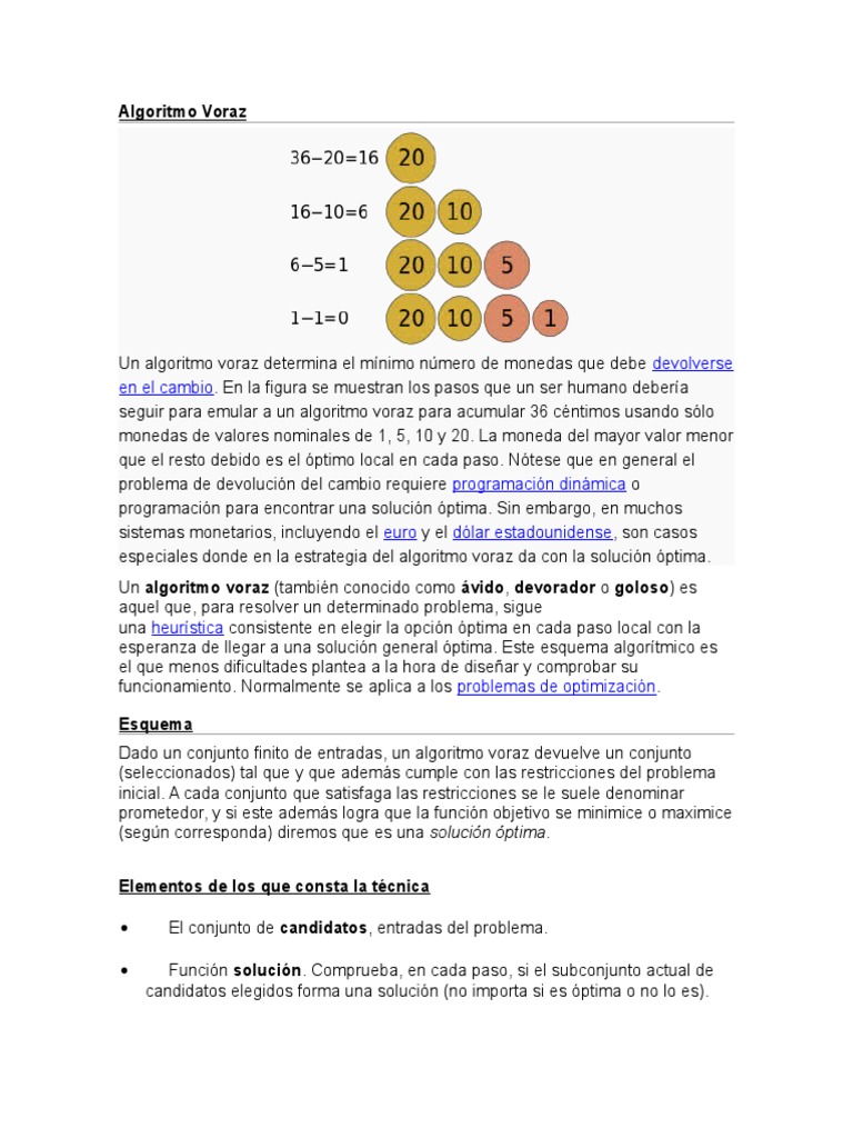 Algoritmo Voraz | PDF | Relaciones matematicas | Matemáticas discretas