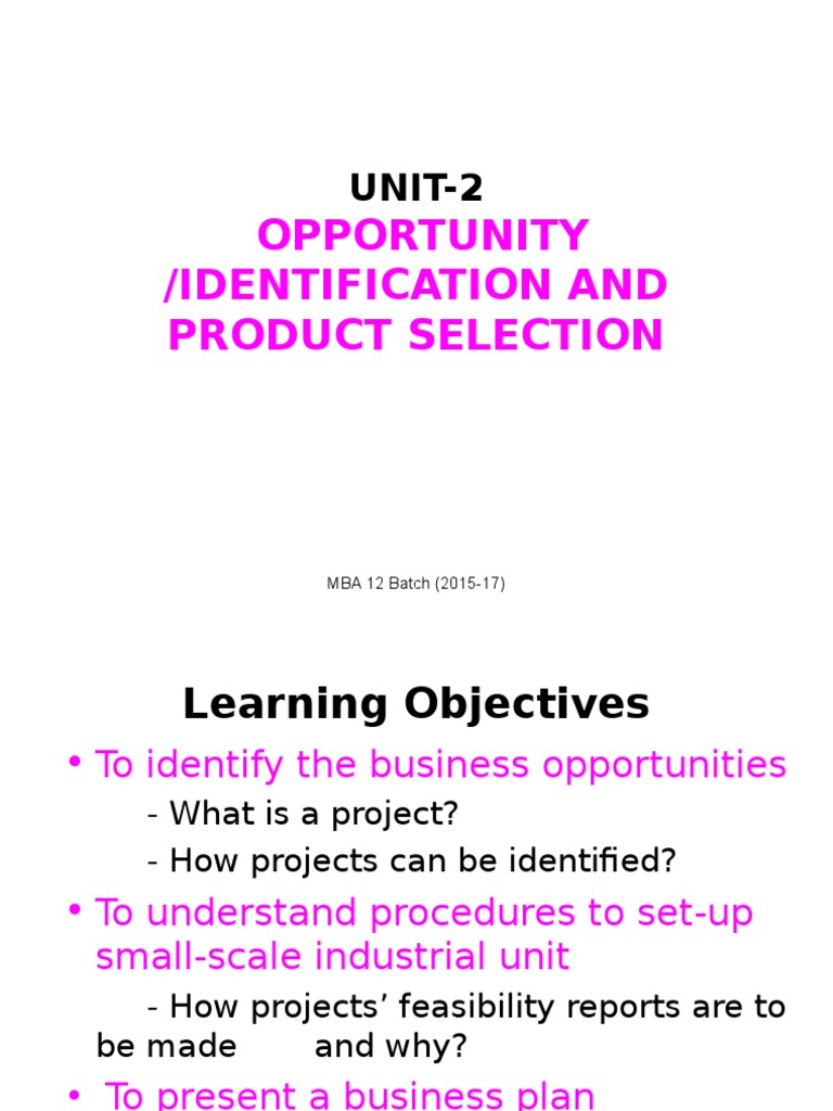 Unit 2 (Esbm) | PDF | Feasibility Study | Business Plan