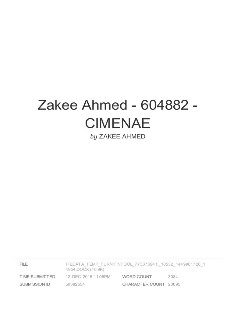Zakee Ahmed - 604882 - Cimenae | PDF