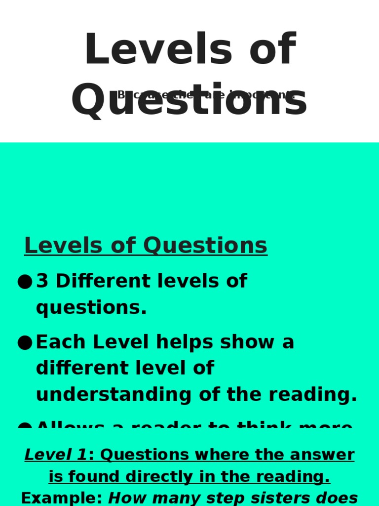 Levels of Questions | PDF