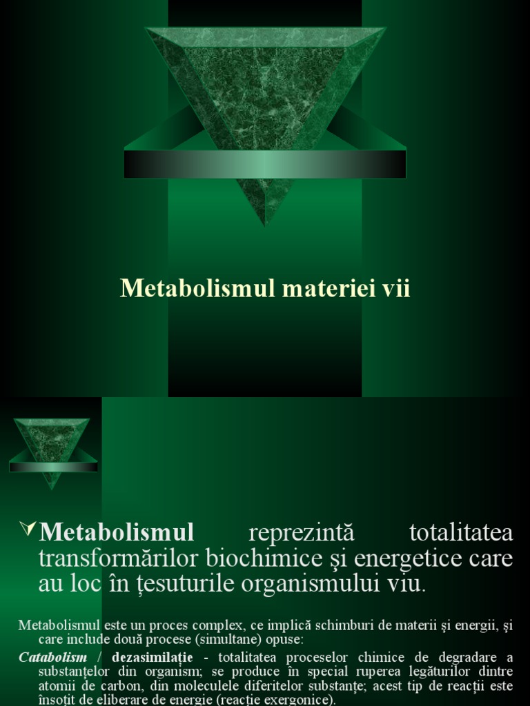 Metabolismul Materiei Vii | PDF
