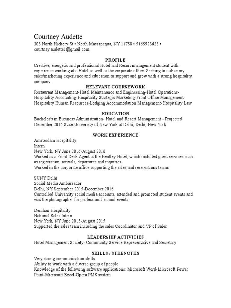 Courtney Audette-Resume Project Fixed | PDF | Career & Growth