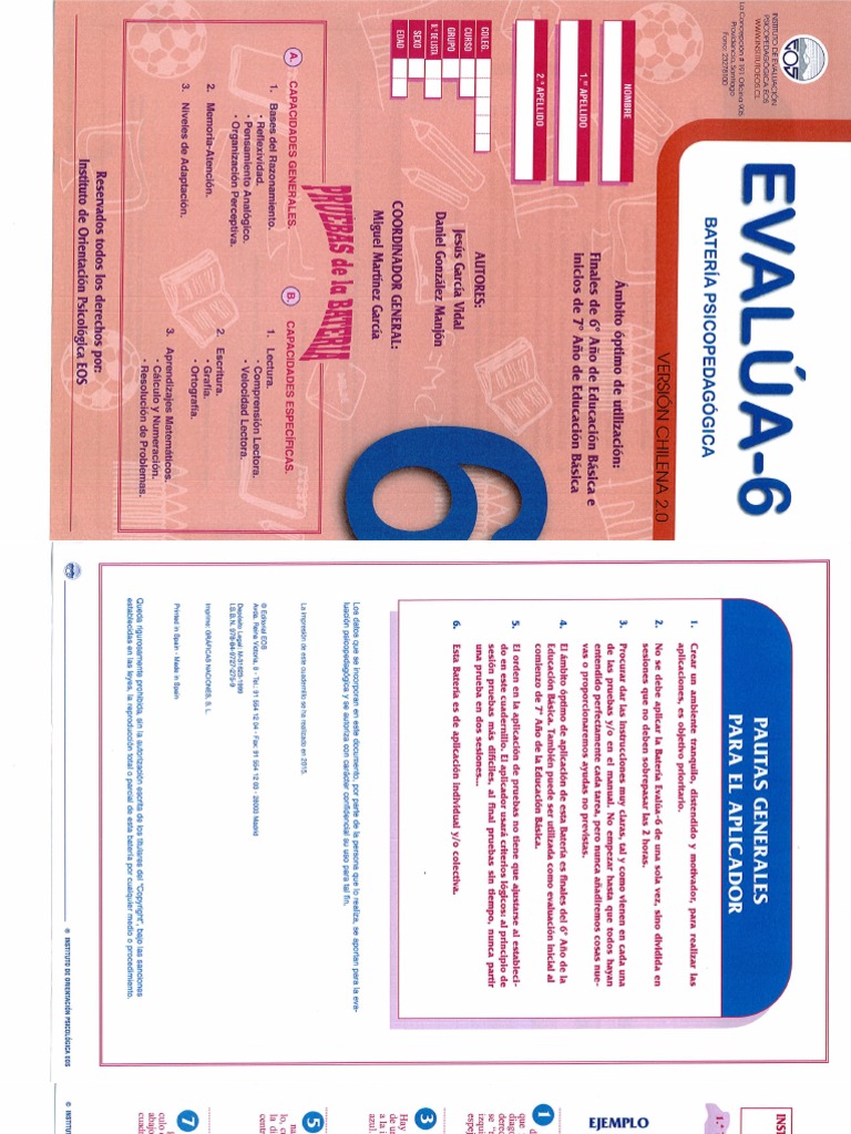 Cuadernillo Evalua 6 | PDF