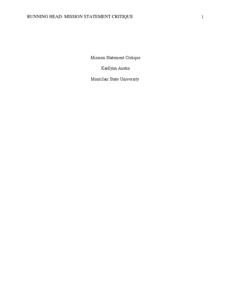 Mission Statement Critique | PDF | School Counselor | Learning