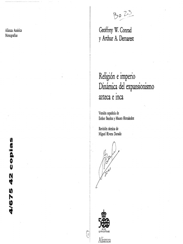 Conrad Geoffrey y Demarest Arthur Religion e Imperio. Dinamica en El ...