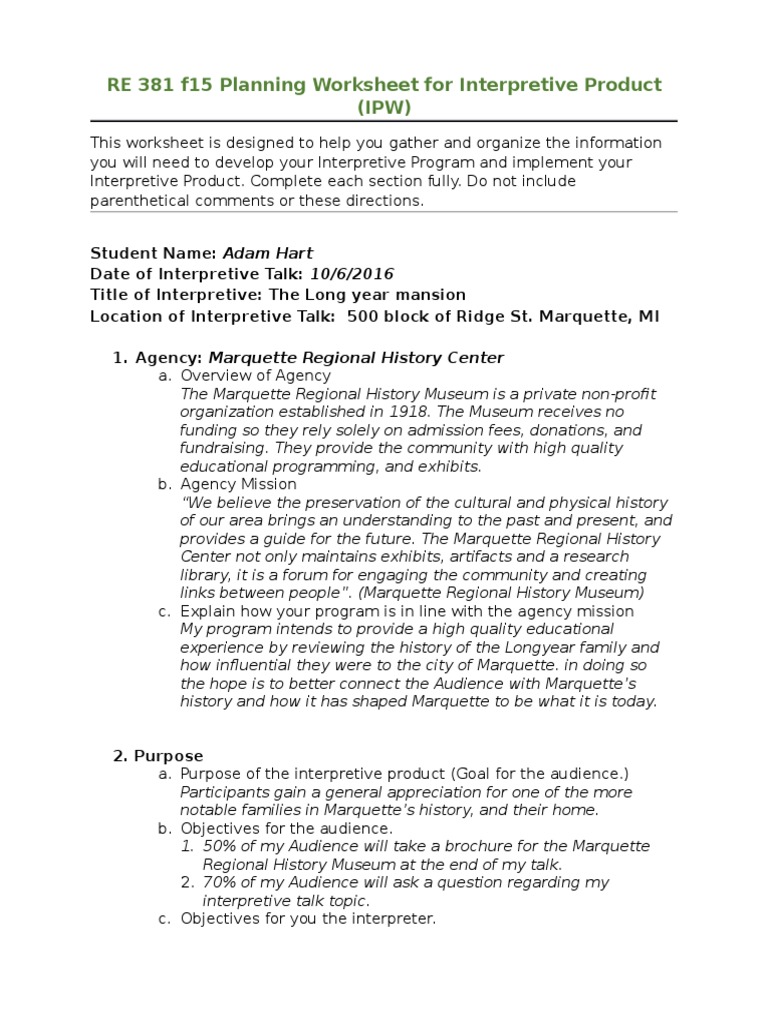 Re381 Interp Talk 1 | PDF | Museum | Storytelling