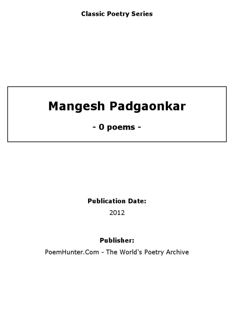 Mangesh Padgaonkar 2012 9 | PDF | Languages Of India | Indian Literature