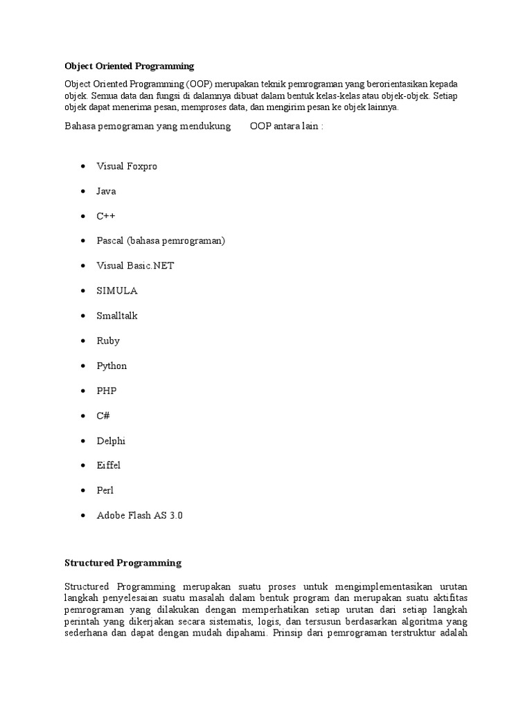 OOP vs Pemrograman Terstruktur | PDF