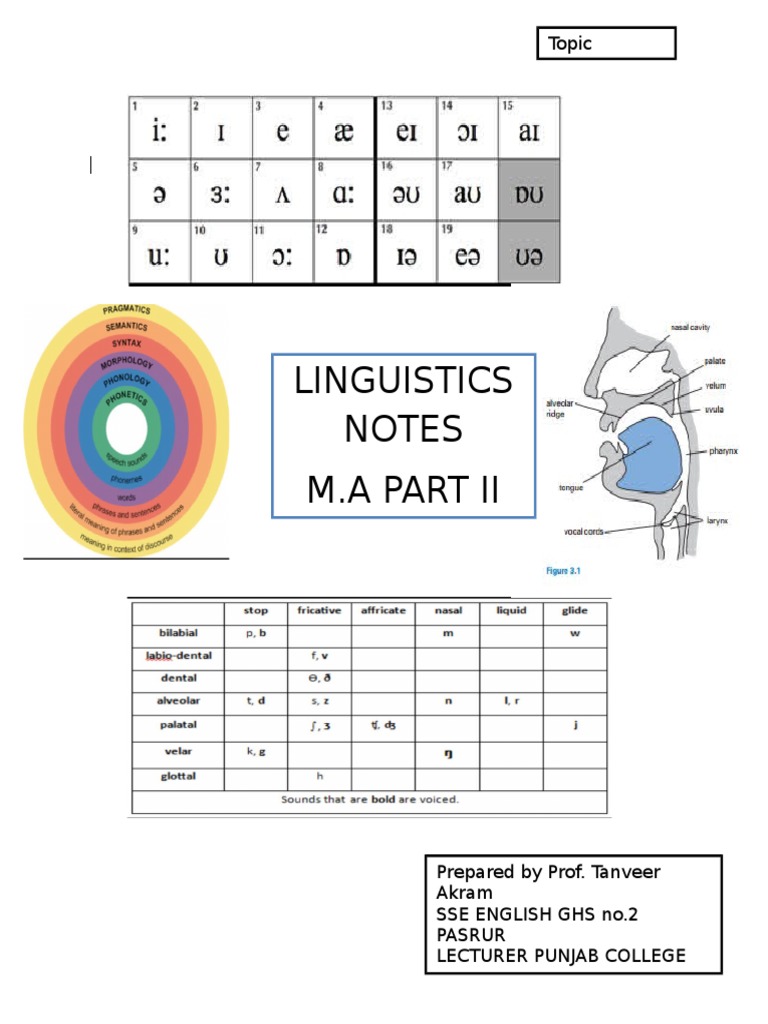 Linguistics Notes M.A Part Ii: Topic | PDF