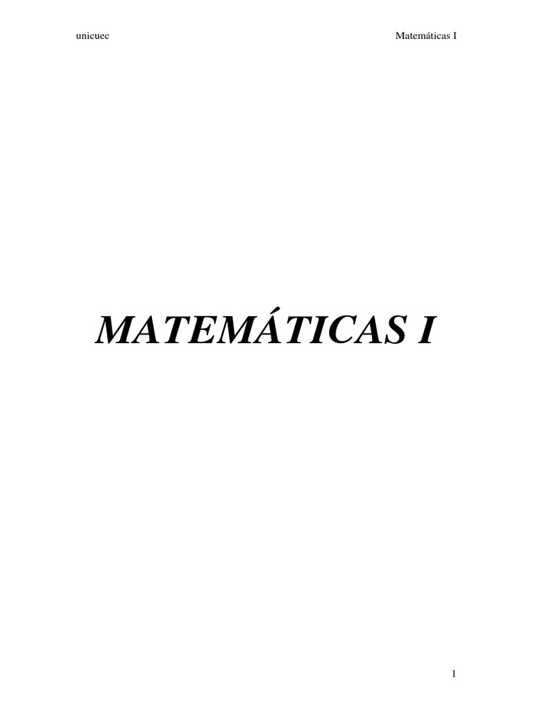 Matemáticas I | PDF | Número Real | Ecuaciones