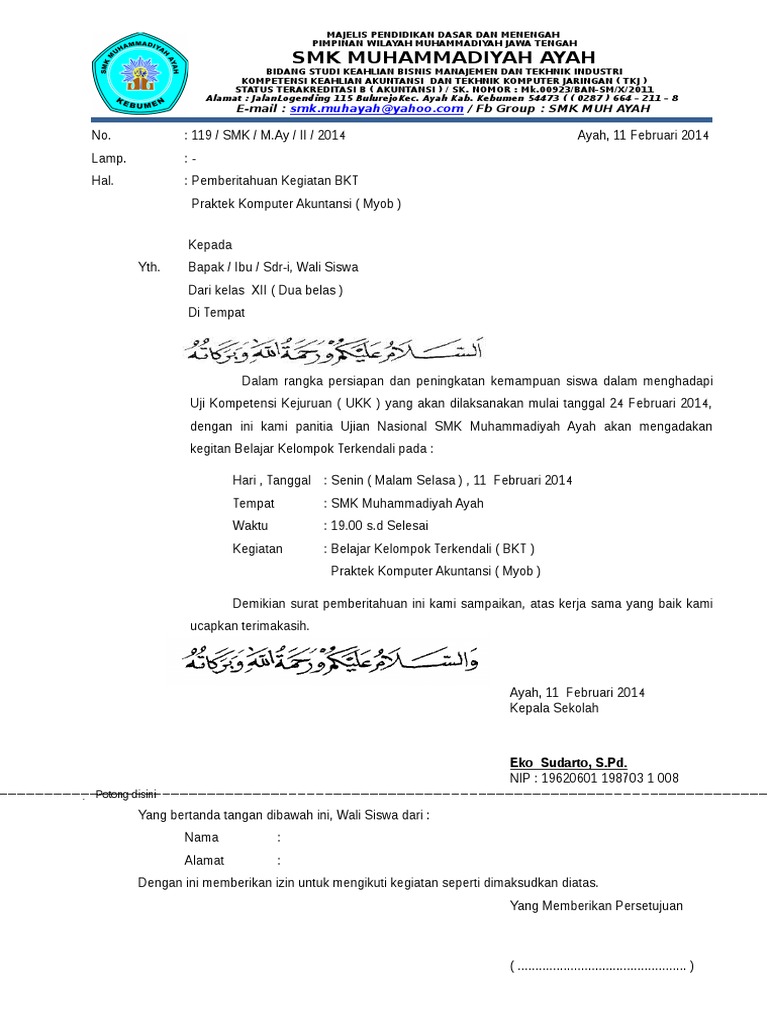 Surat BKT Myob | PDF