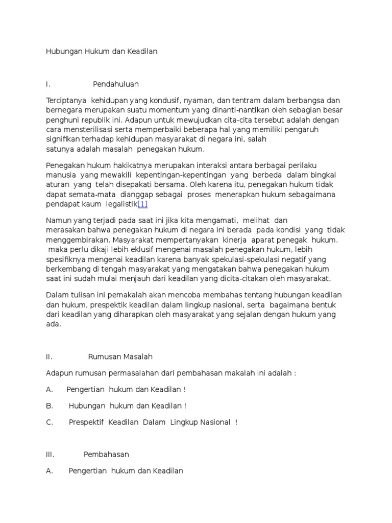 Hubungan Hukum Dan Keadilan Pdf 