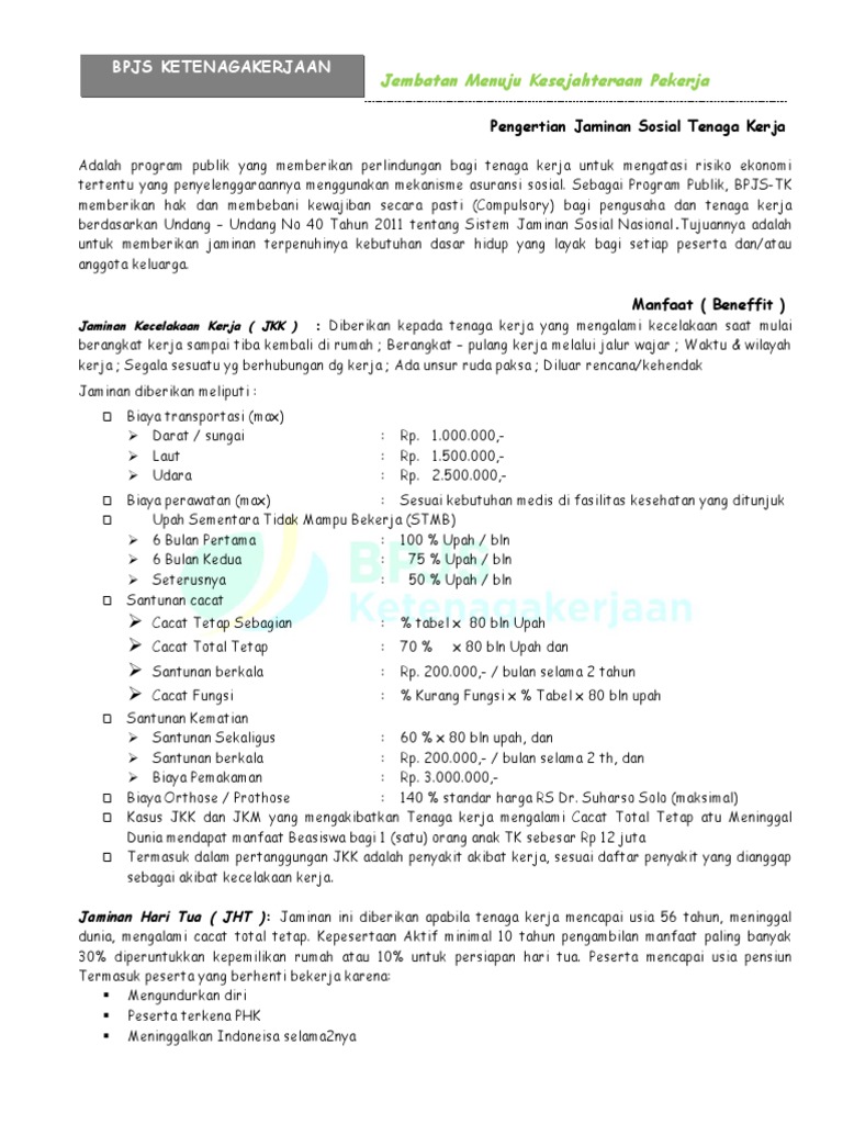 Brosur BPJSTK - Ok | PDF