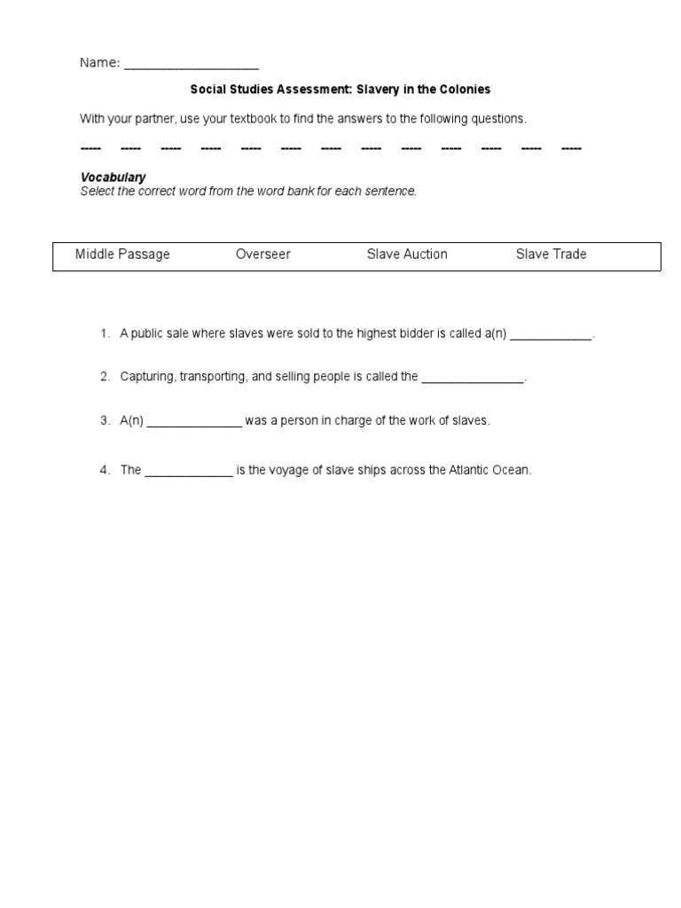 Slavery Assessment | PDF