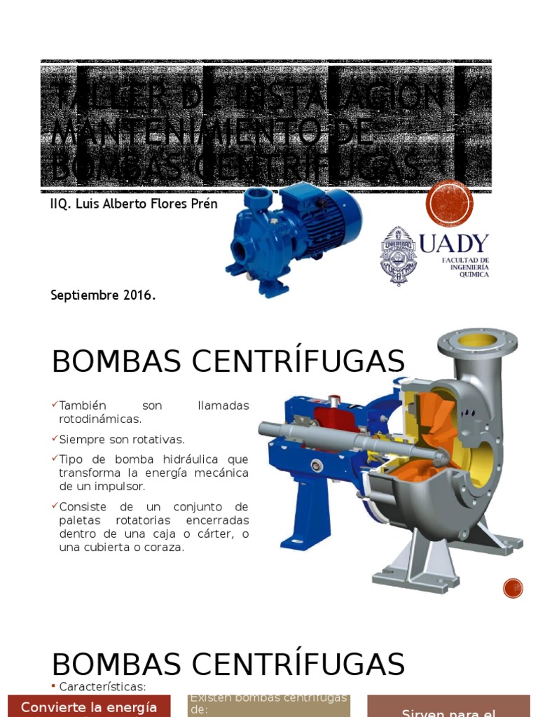 Taller de Instalación y Mantenimiento de Bombas Centrífugas | Bomba ...