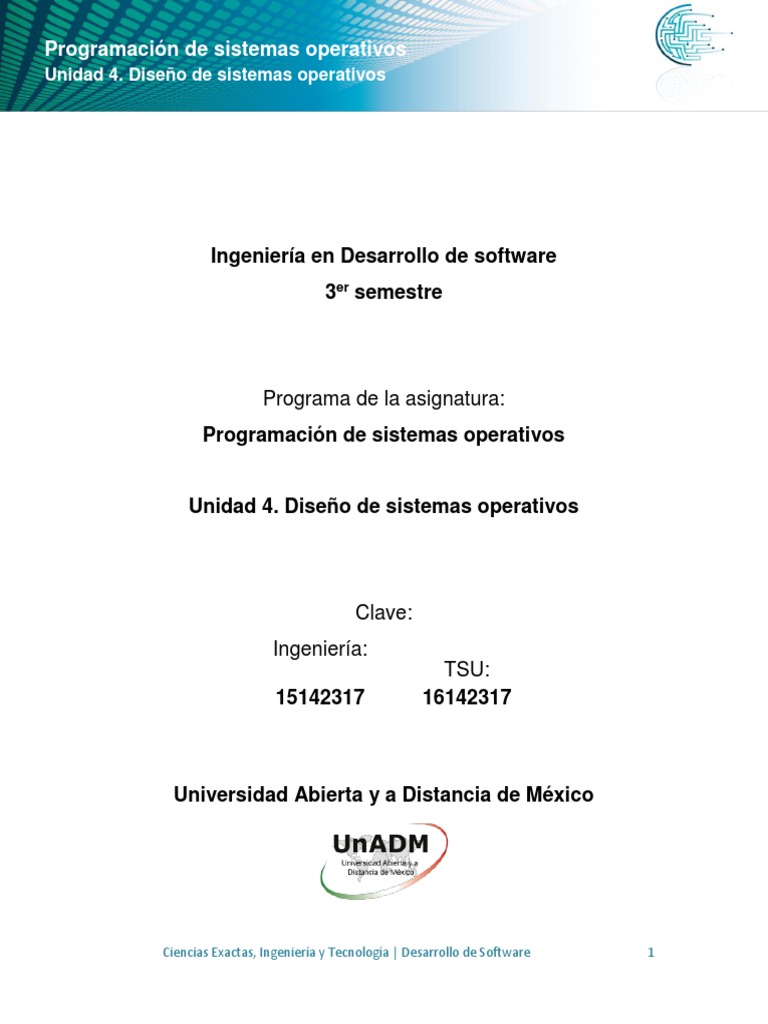 Unidad 4 DiseNo de Operativos | PDF | Sistema operativo | Usuario ...