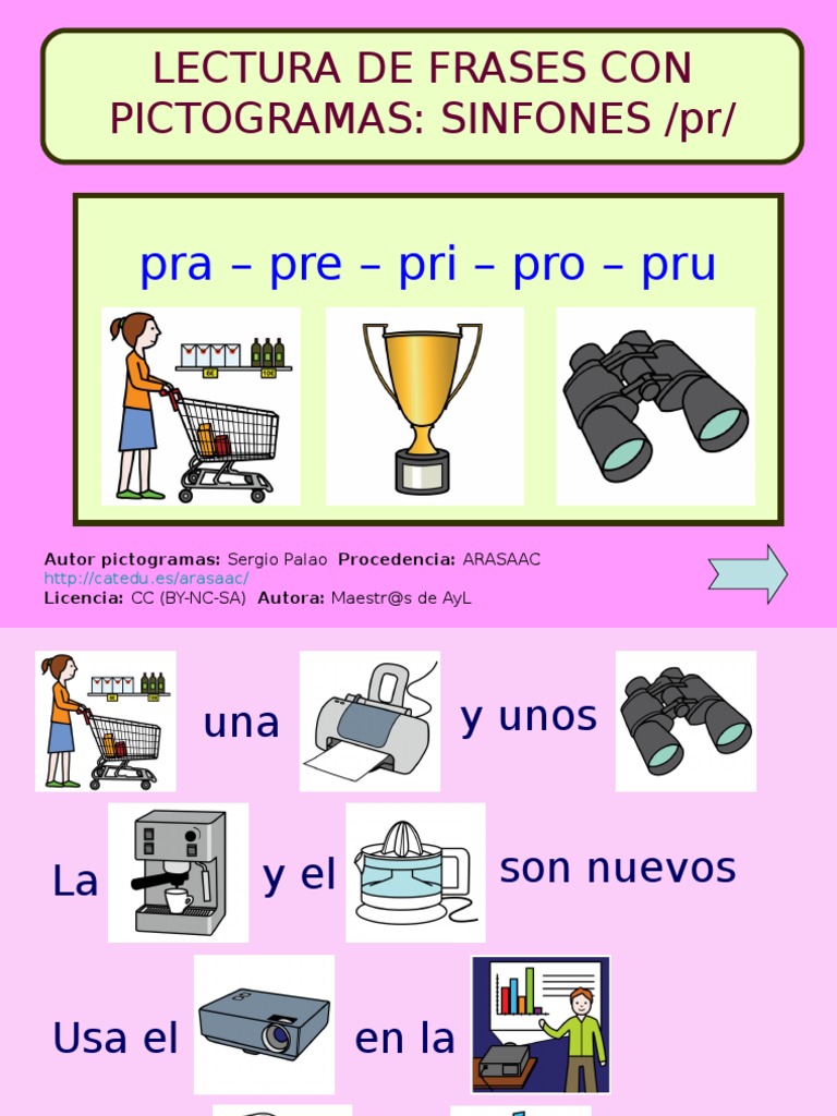 Lectura de Frases Con Pictogramas - Sinfon Pr