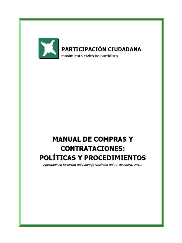 Manual de Compras | PDF | Presupuesto | Calidad (comercial)