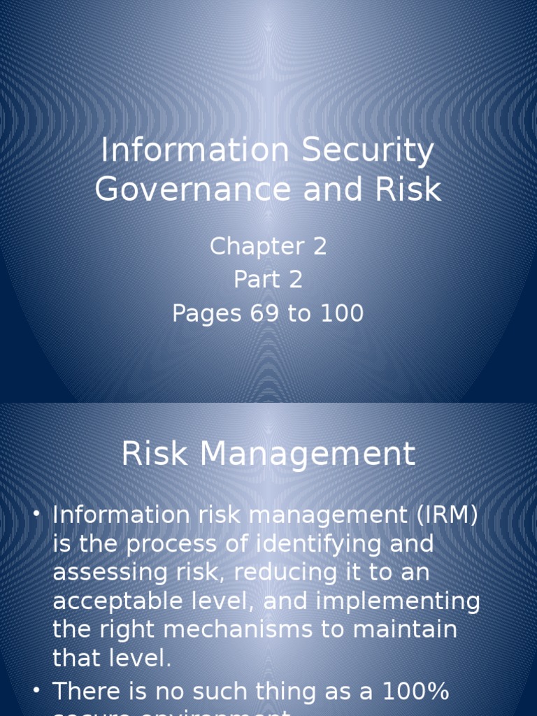 Information Security Governance and Risk | PDF