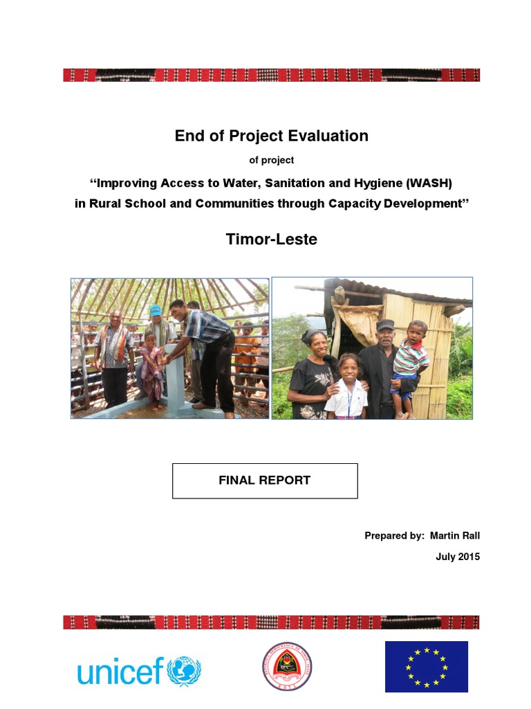 EU UNICEF WASH Project Evaluation Final Report | PDF | Water Supply And ...
