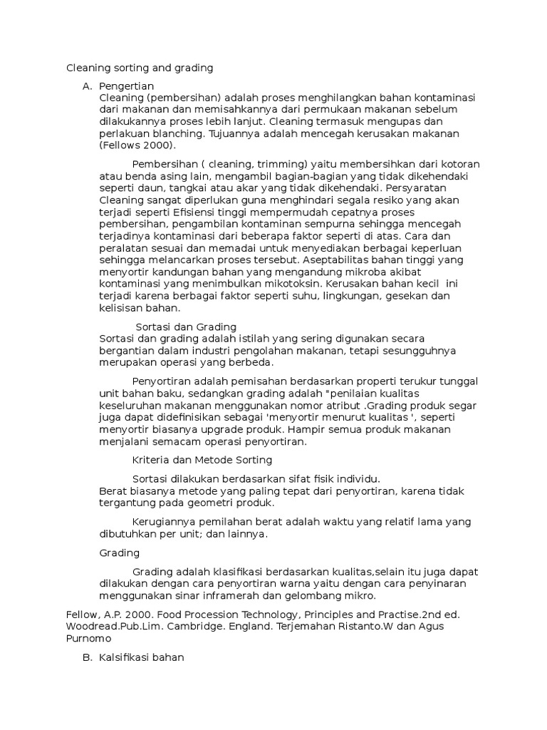 Cleaning Sorting and Grading | PDF