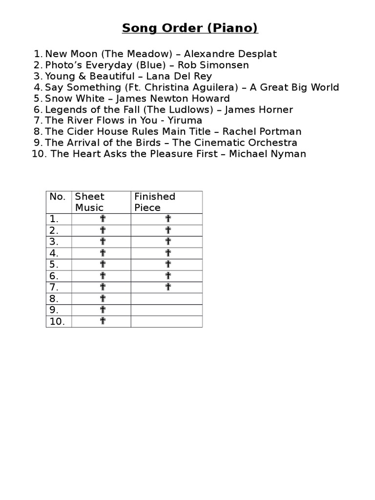 #1 Song Order | PDF