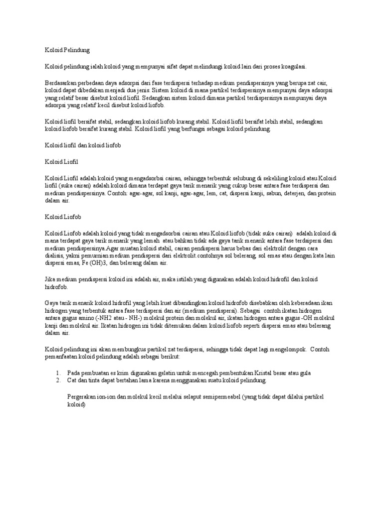 Koloid Pelindung | PDF