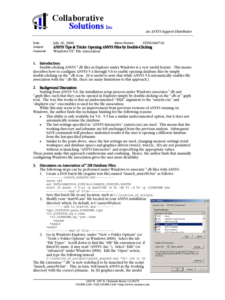 Ansys Tips Pdf Computer File Parameter Computer Programming