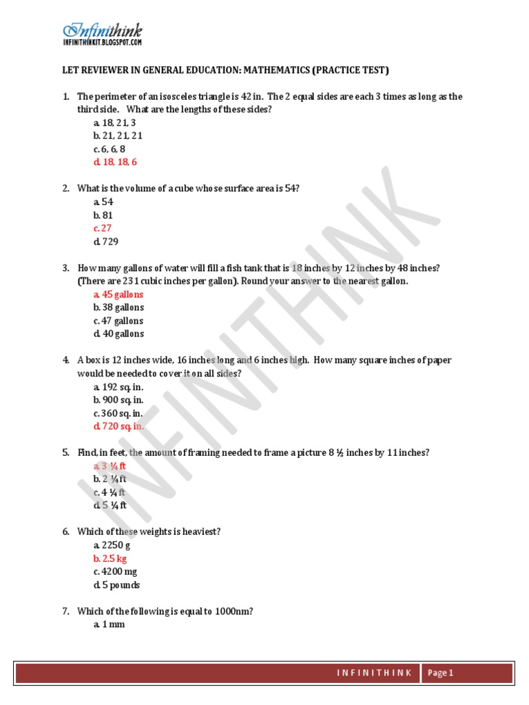 General Education Mathematics 2 | PDF | Odds | Gallon