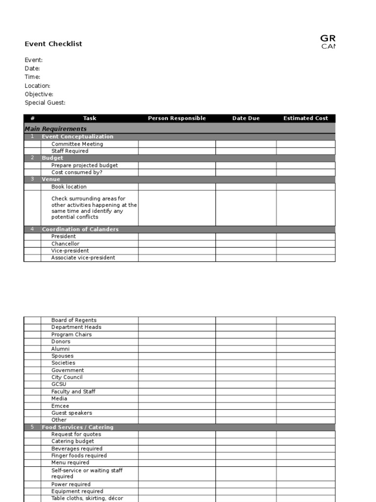 Event Management Checklist | Business