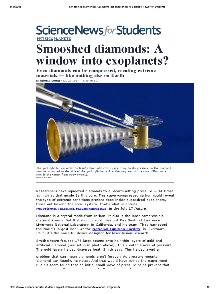 Smooshed Diamonds and Exoplanets | PDF | Planets | Solar System