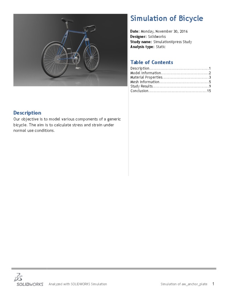 Bicycle Analysis | PDF