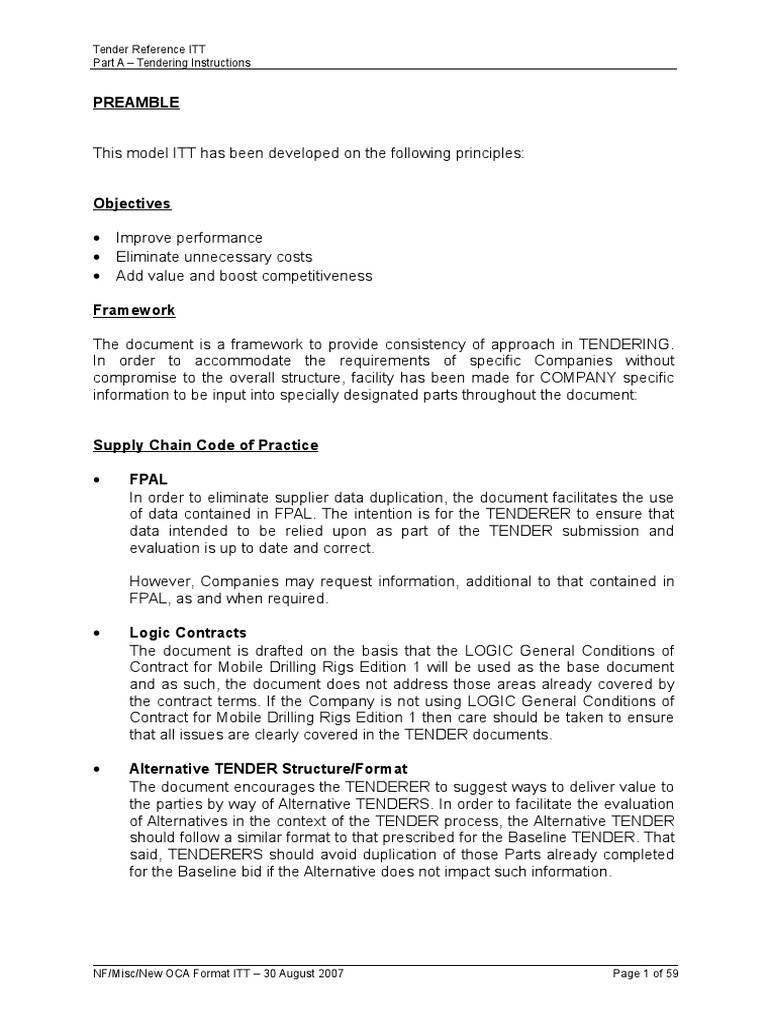 Oil Rig Tendering Instructions Guide | PDF | Drilling Rig | Insurance