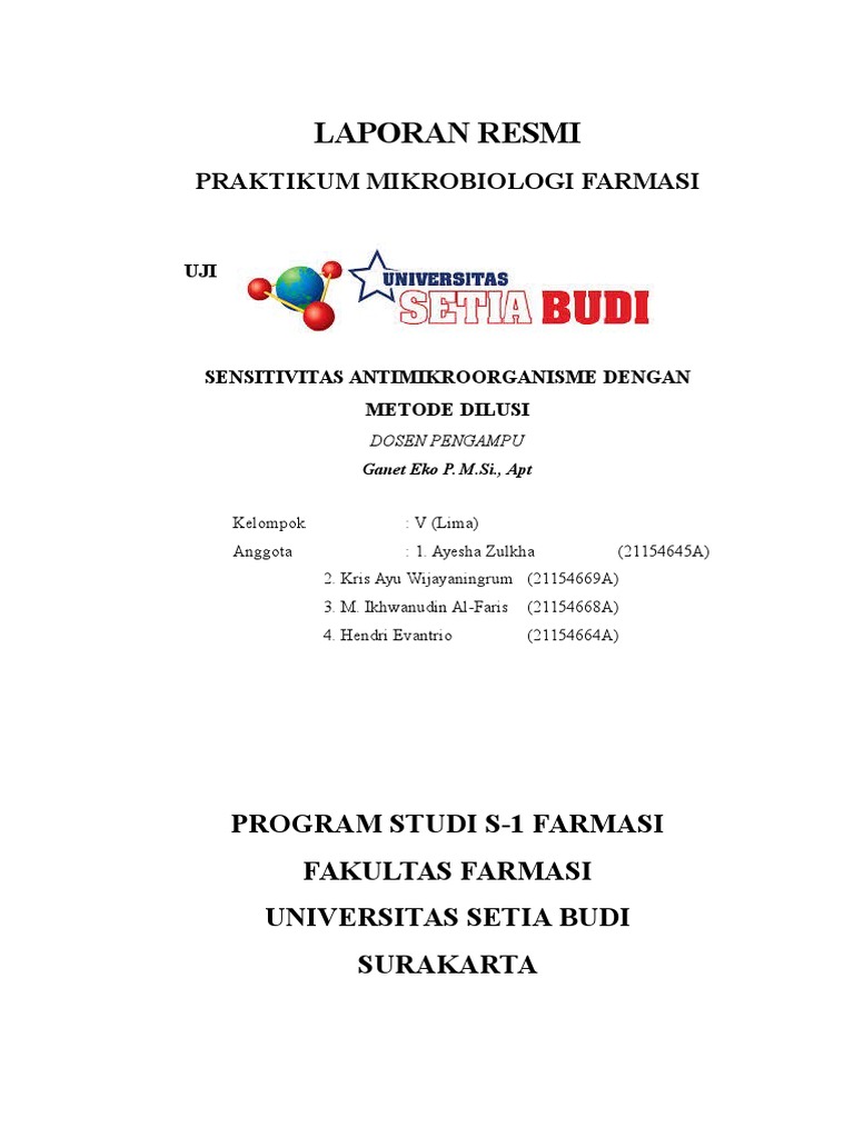 Uji Sensitivitas Antibiotik Metode Dilusi | PDF