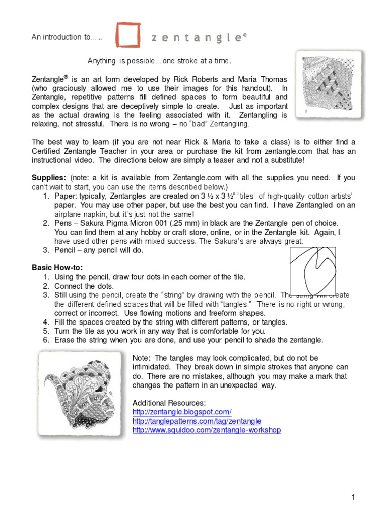 Zentangle Handout | PDF