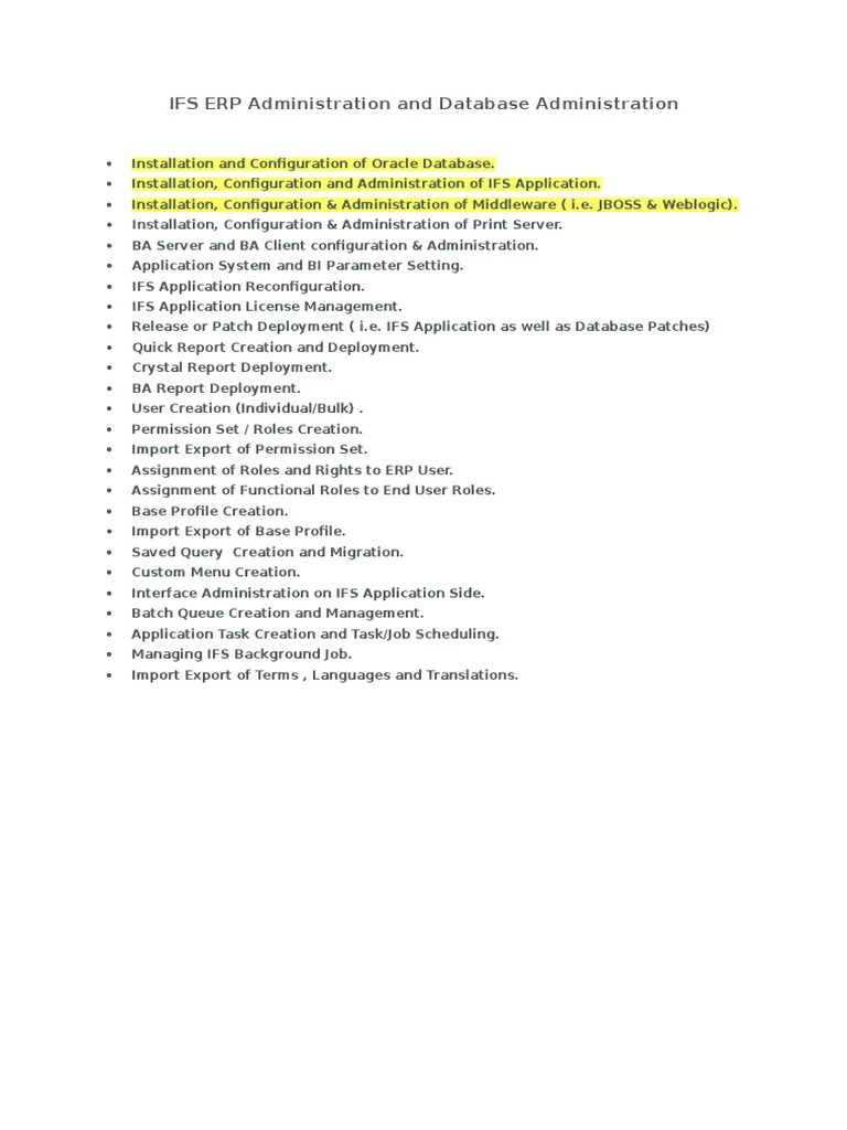 IFS Application Administration | PDF