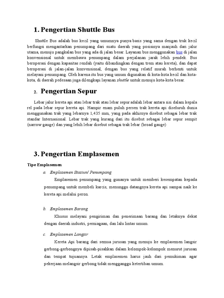 Pengertian Shuttle Bus | PDF
