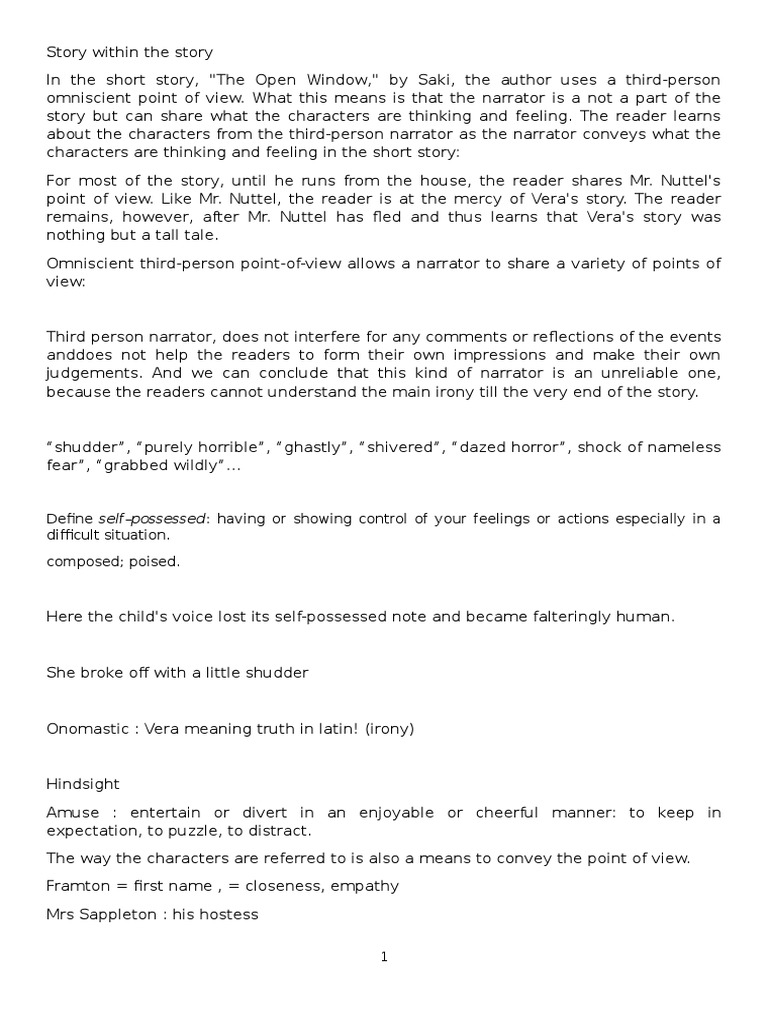 The Open Window | PDF | Narration