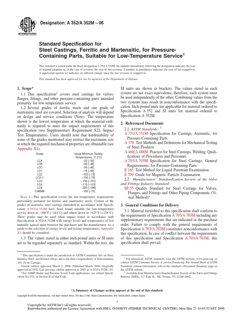 Astm A352 | PDF | Heat Treating | Steel