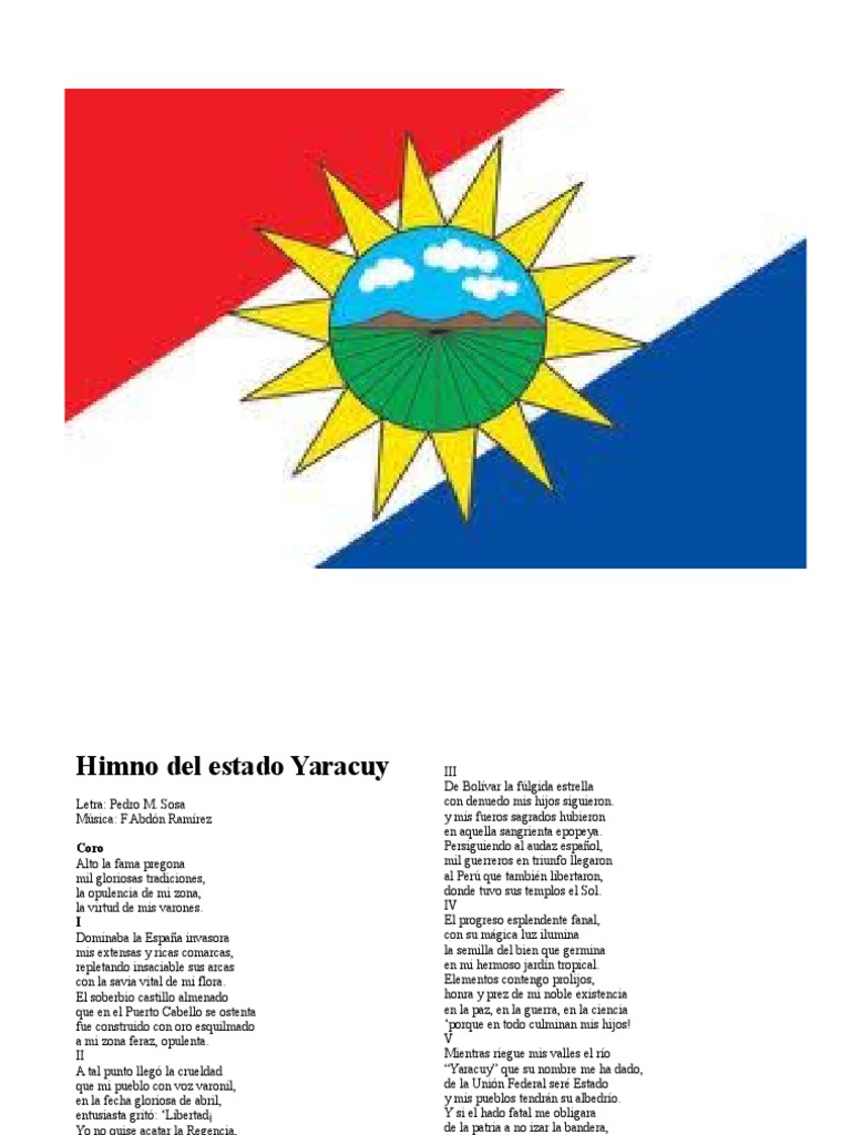Bandera Escudo, Himno Yaracuy | PDF | Viajes y turismo