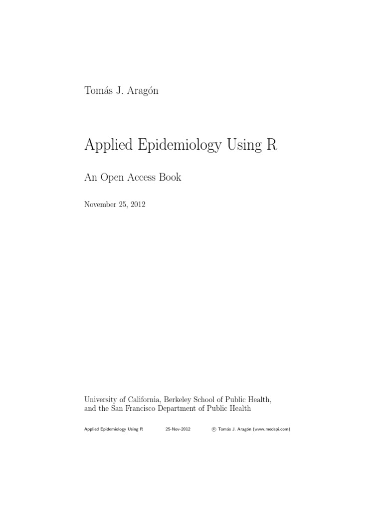 EpidemiologyUsingR PDF | PDF | R (Programming Language) | Array Data Structure