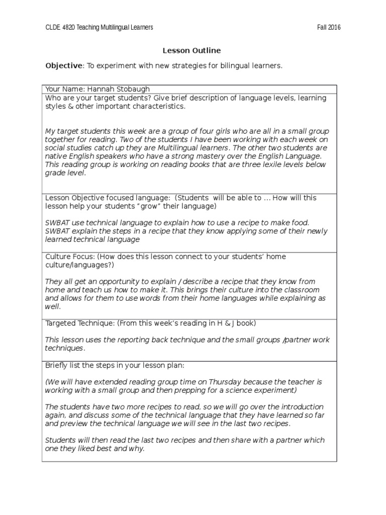 Lesson Outline-2 | PDF | Multilingualism | Human Communication