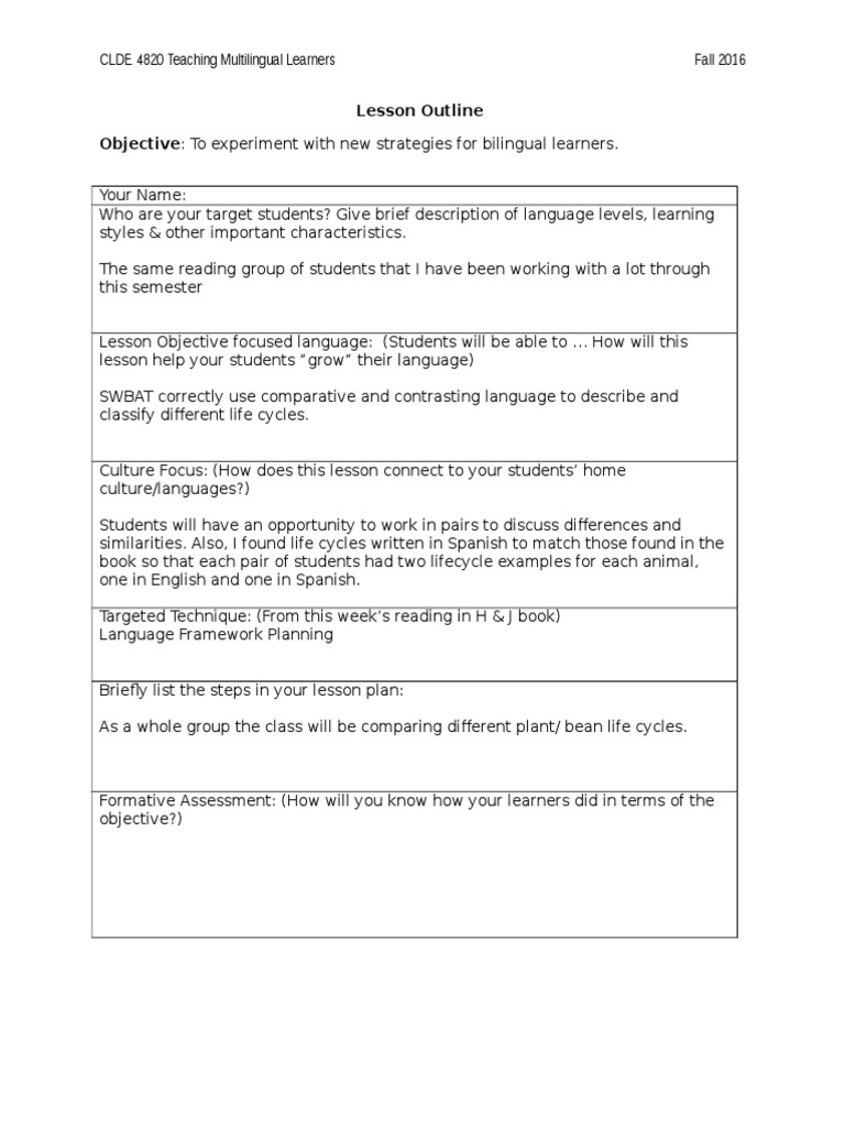 Lesson Outline 4 | PDF