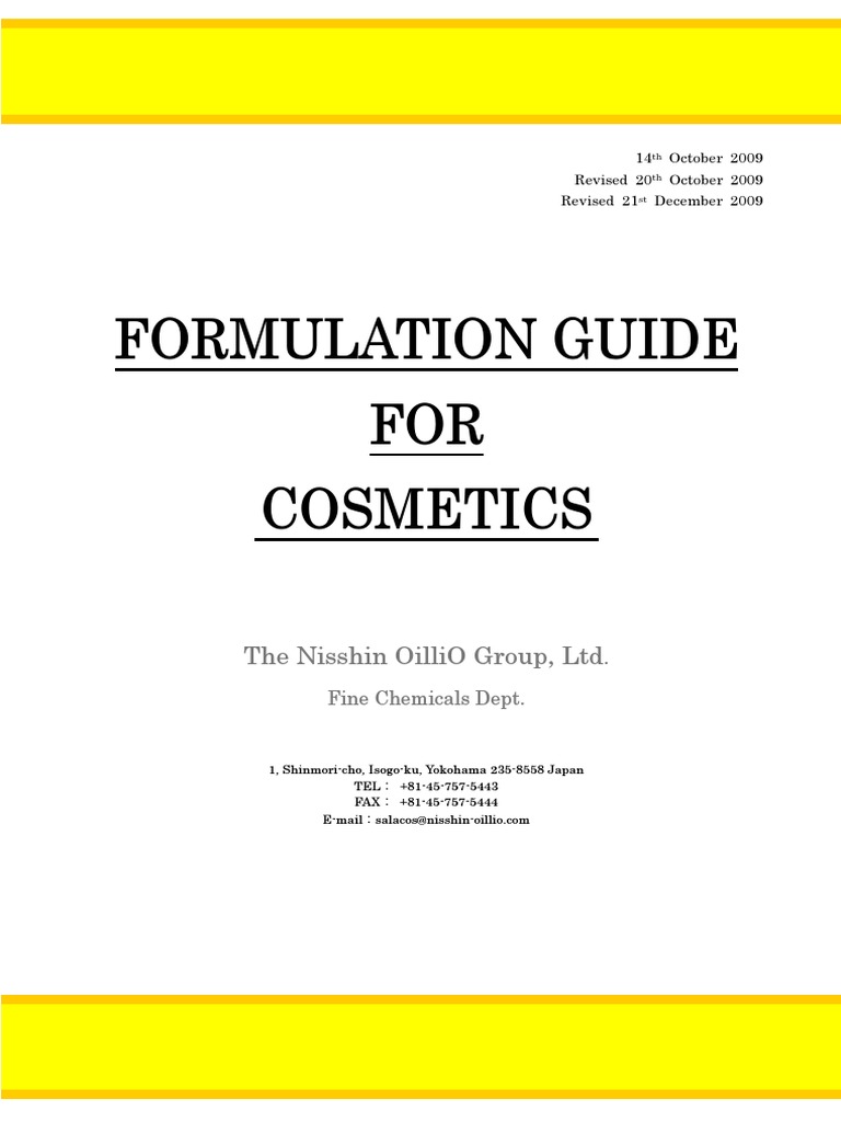 Cosmetic Formulation 1 | Cosmetics | Chemical Compounds