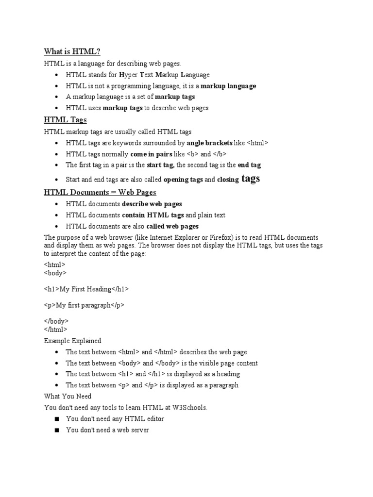 HTML Tutorial | PDF | Html Element | Html